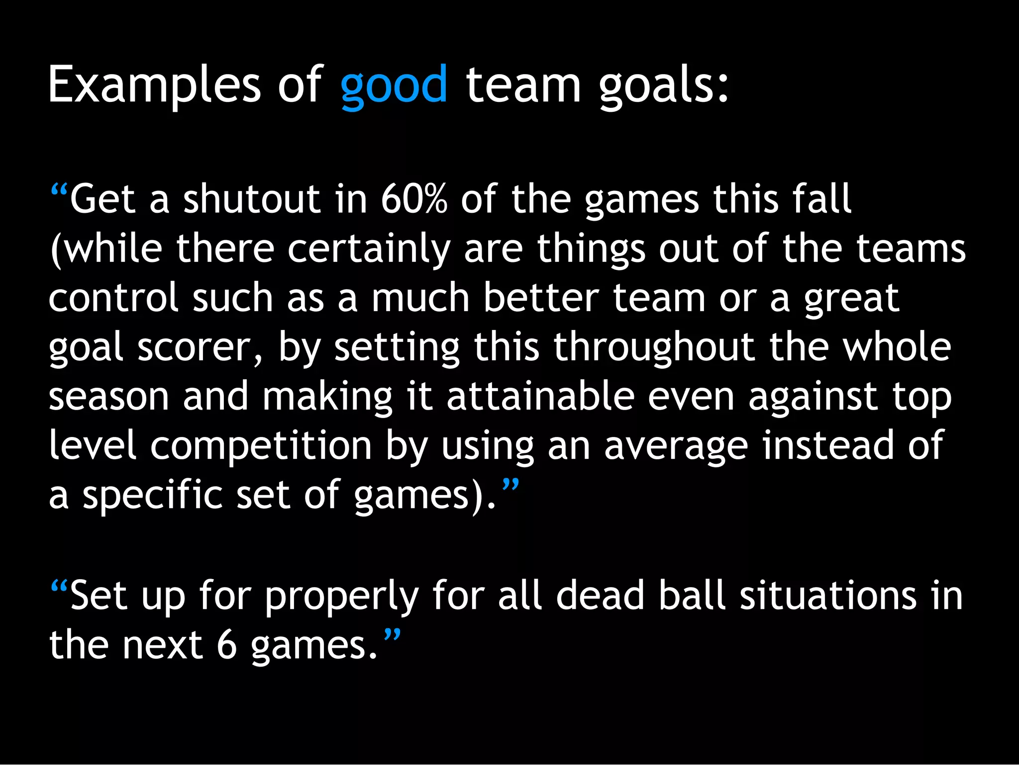 Goal setting presentation | PPT | Soccer | Sports