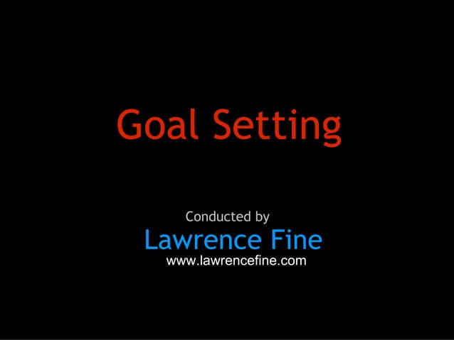 Goal setting presentation | PPT