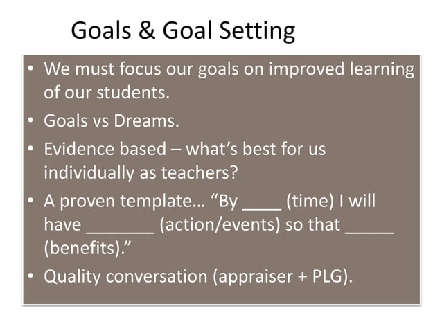Goal Setting & Quality Conversations | PPTX | Educational Assessment ...