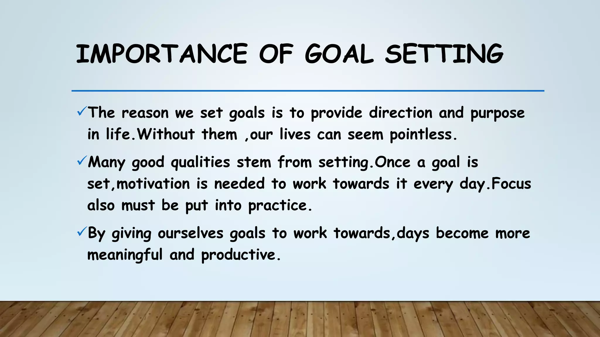GOAL SETTING .pptx | Science
