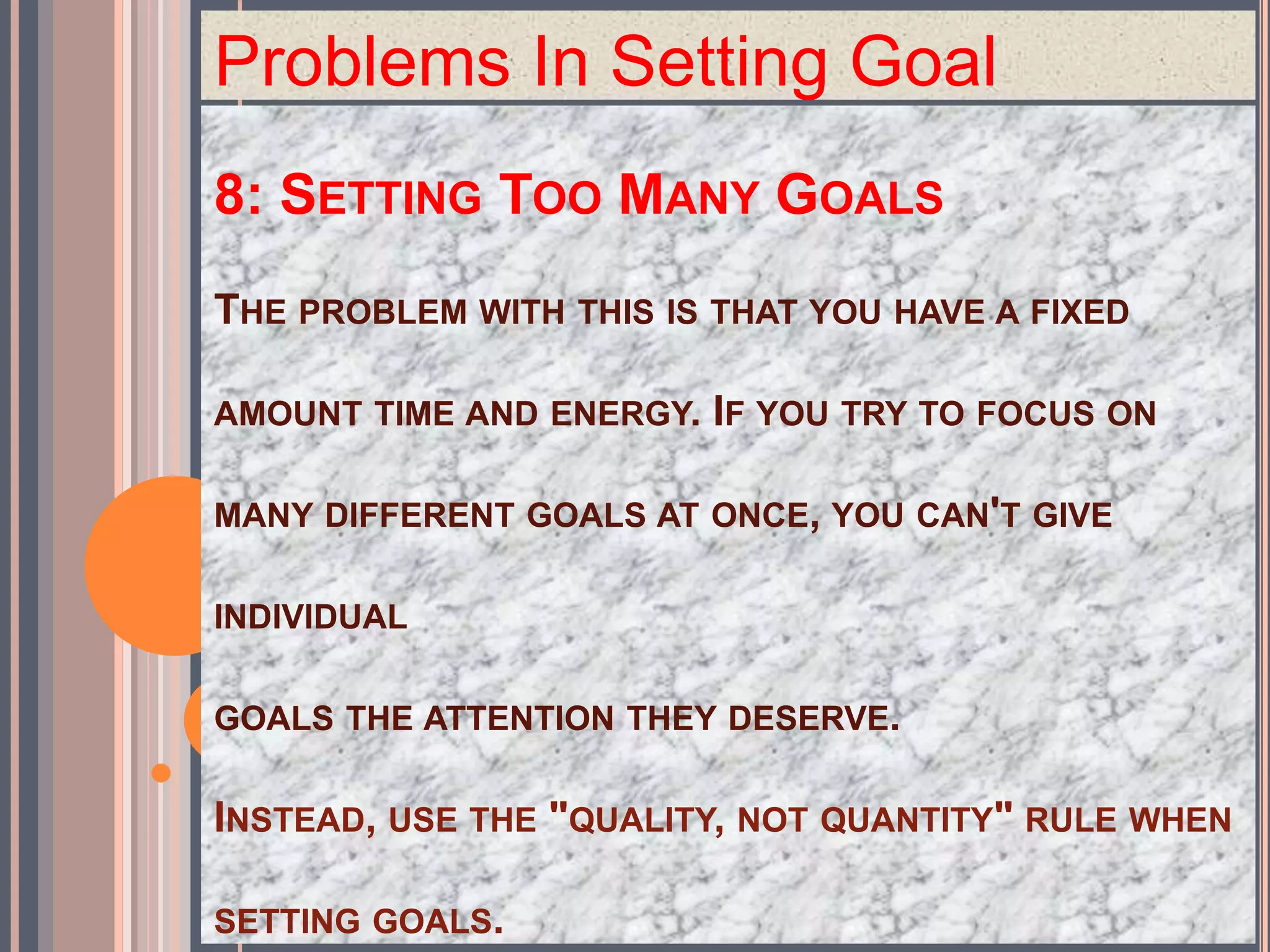 Goal settings problems | PPT