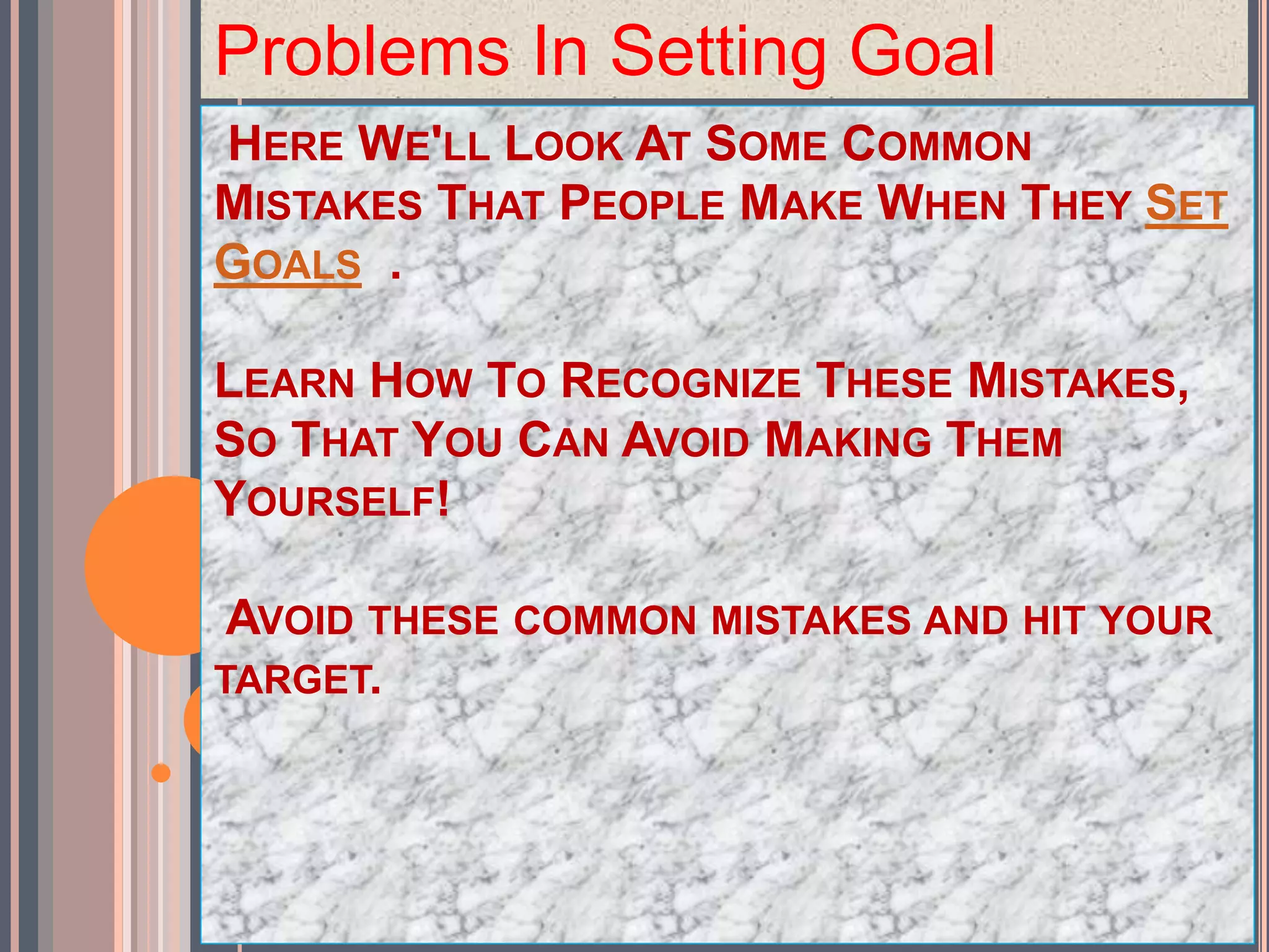 Goal settings problems | PPT