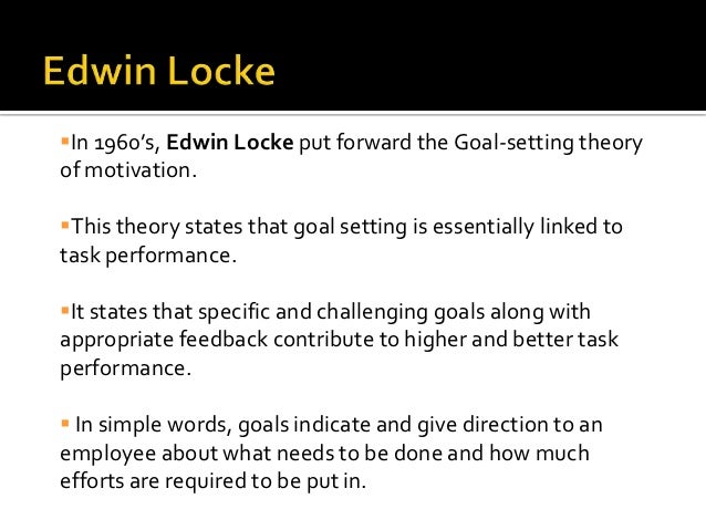 Goal setting theory Goal setting theory