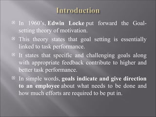 Goal Setting Theory in management for motivation.pptx