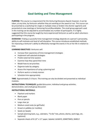 How to Manage Time Properly and Set the Right Goals | PDF
