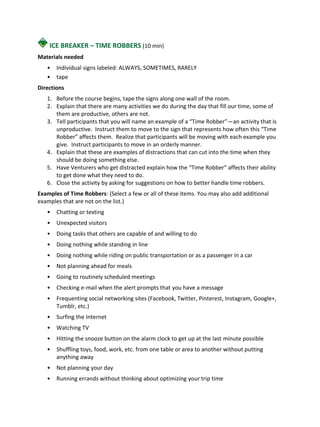 How to Manage Time Properly and Set the Right Goals | PDF
