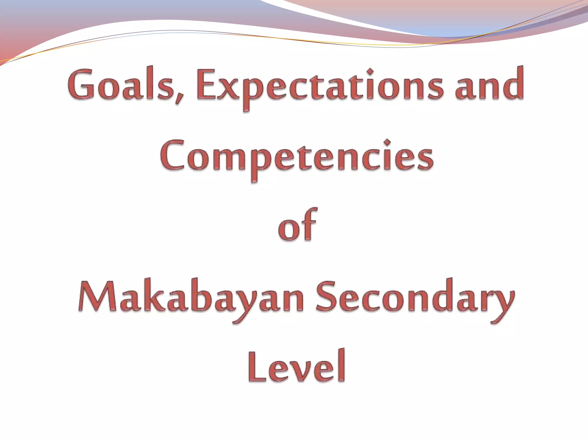 Goals, expectations and competencies | PPTX