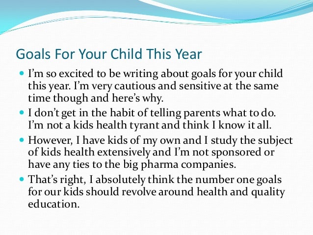 Goals for your child this year