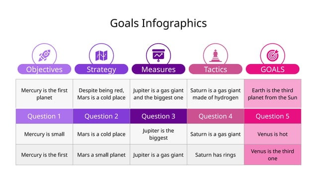 Goals Infographics FOR PEOPLE WHO LOVE COLOURS | PPT