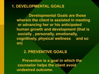 DISCIPLINES AND IDEAS IN SOCIAL SCIENCE -GOALS OF COUNSELING.pptx ...