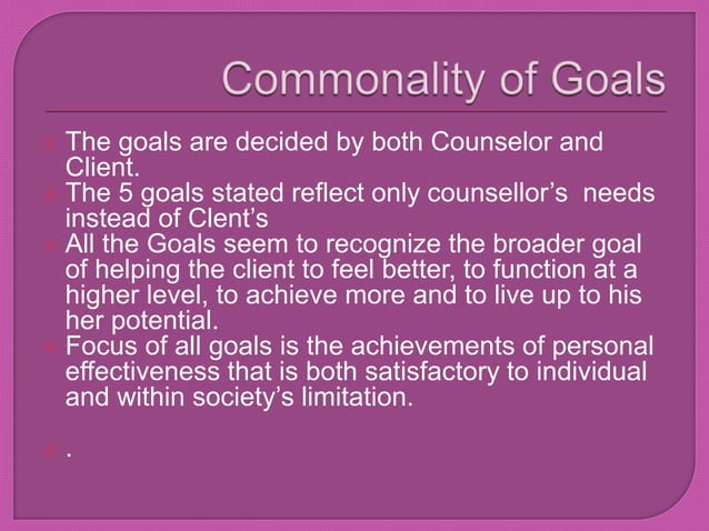Goals of counselling | PPTX | Education