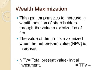Goals of firm business finance | PPT