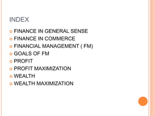 Goals of fm ppt | PPT