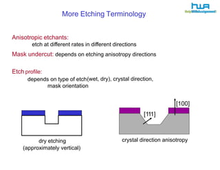 Goals of Microfabrication Module | PPTX