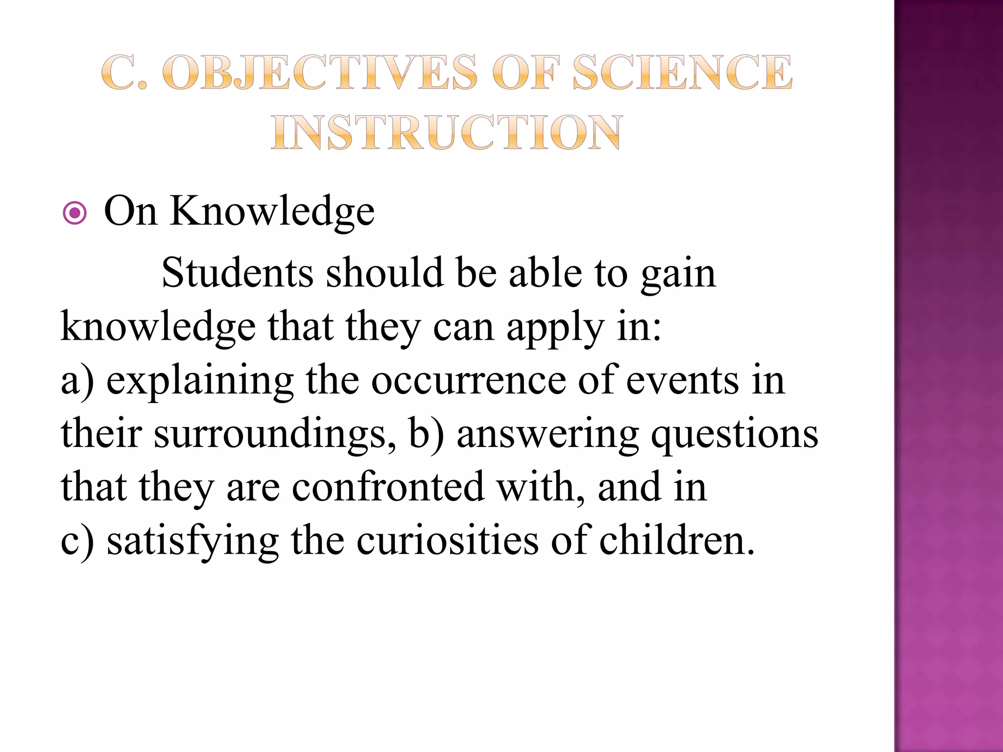 Goals of science teaching | PPTX