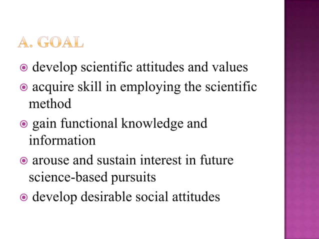 Goals of science teaching | PPTX