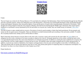 Goals Of Utopia | PPT