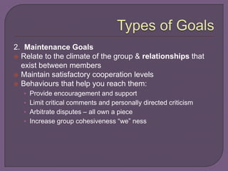 Goals & roles | PPTX | Family and Relationships