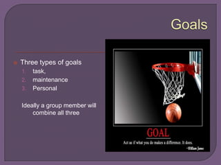 Goals & roles | PPTX | Family and Relationships
