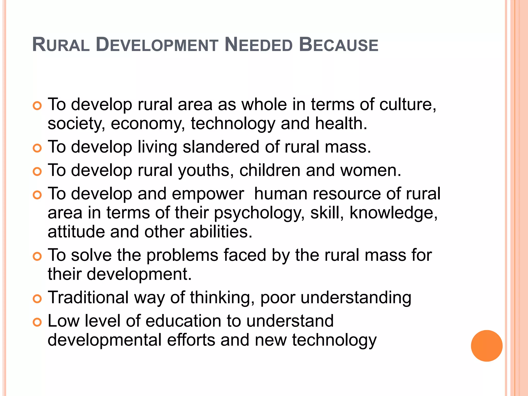 Goals strategies and programs of rural development | PPTX