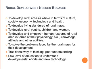 Goals strategies and programs of rural development | PPTX