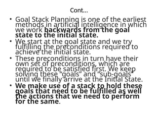 Goal Stack Planning follows a top-down approach | PPT