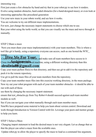 Goal The goal is to build a Maze-runner special edition of your .pdf ...