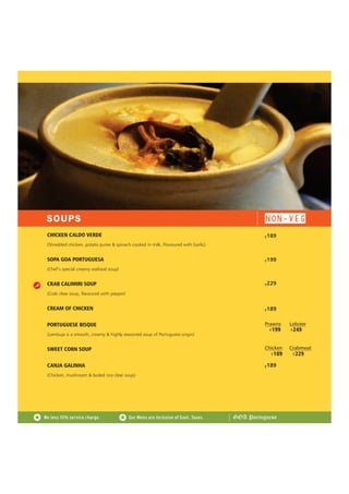 Goa Portuguesa Menu | PDF