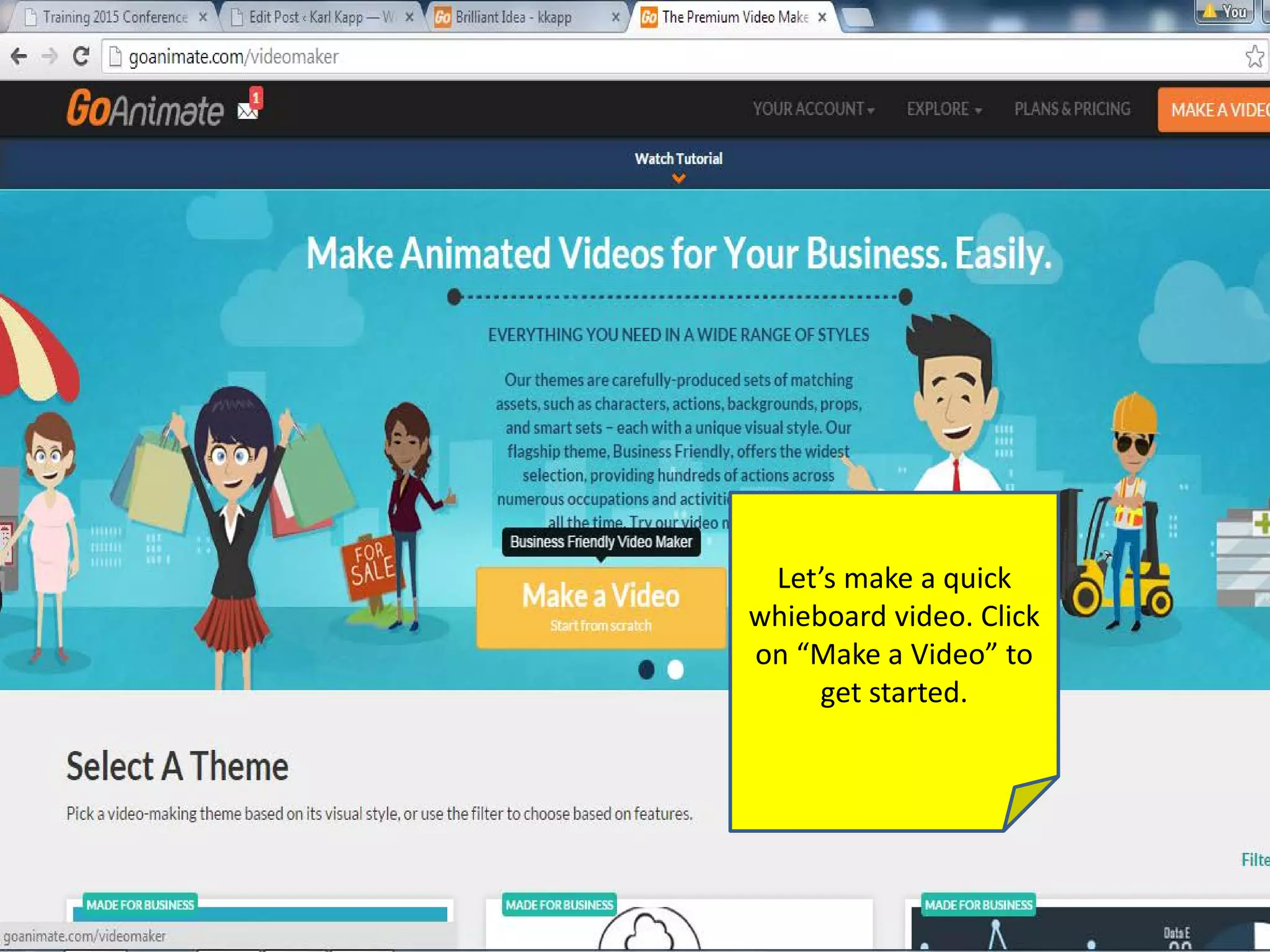 Getting Started with GoAnimate for a Whiteboard Video | PDF