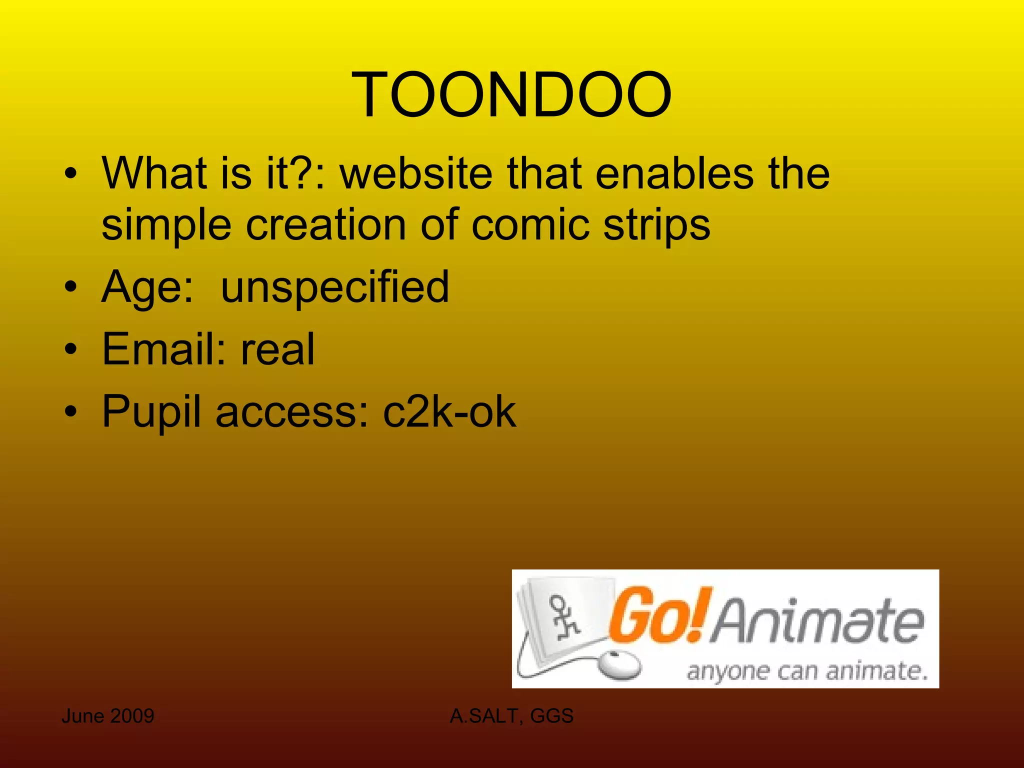 Goanimate & Toondoo | PPT