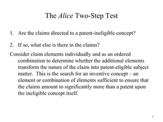 Go Ask Alice: The End of Computer-Implemented U.S. Patents? | PPT