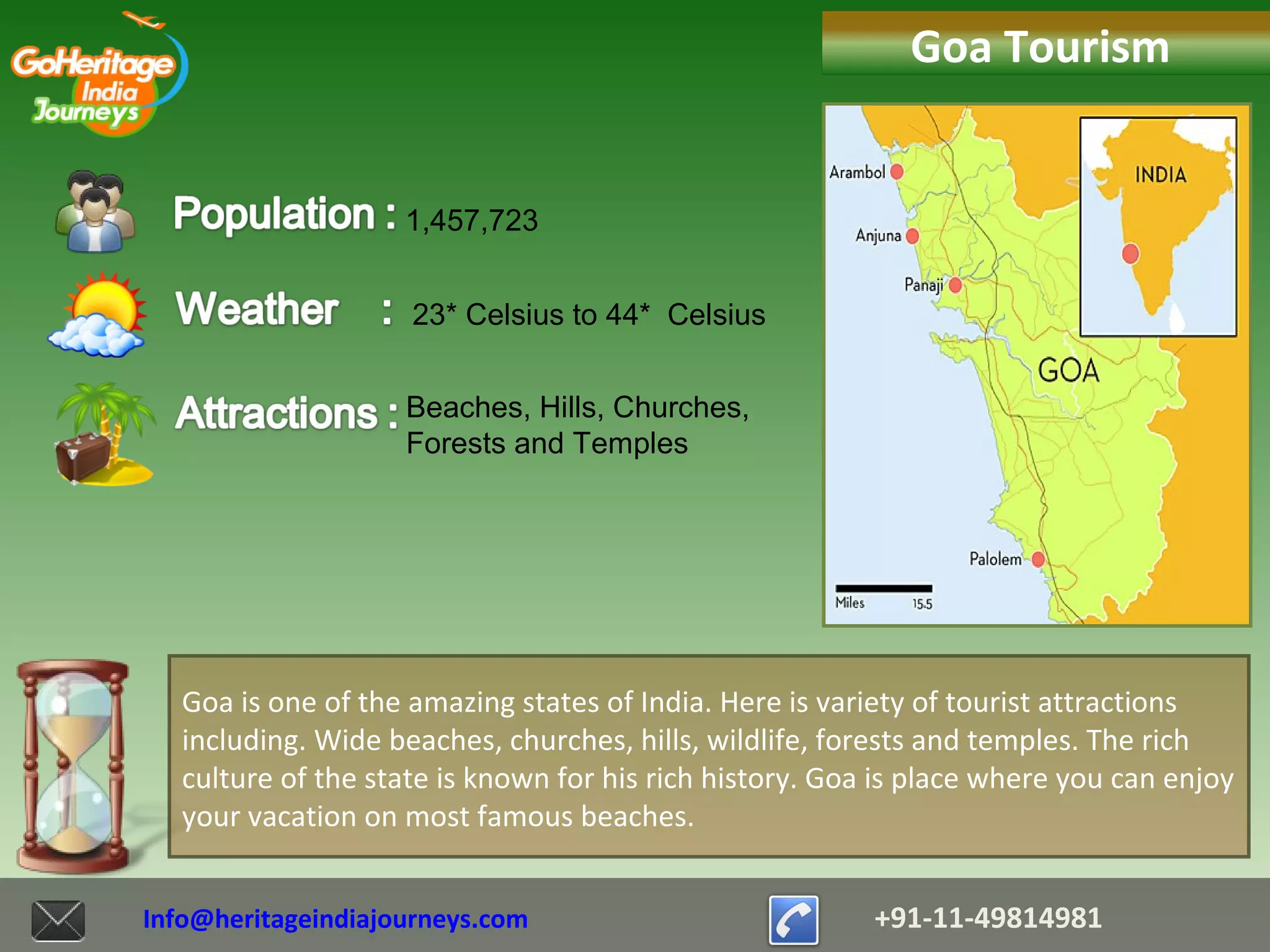 Goa State Tourism - Goa Travel Attractions and Beaches | PPT