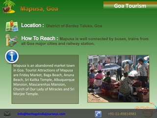 Goa State Tourism - Goa Travel Attractions and Beaches | PPT