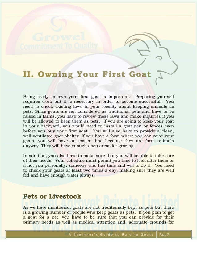 Goat Farming Quick Start Guide | PDF