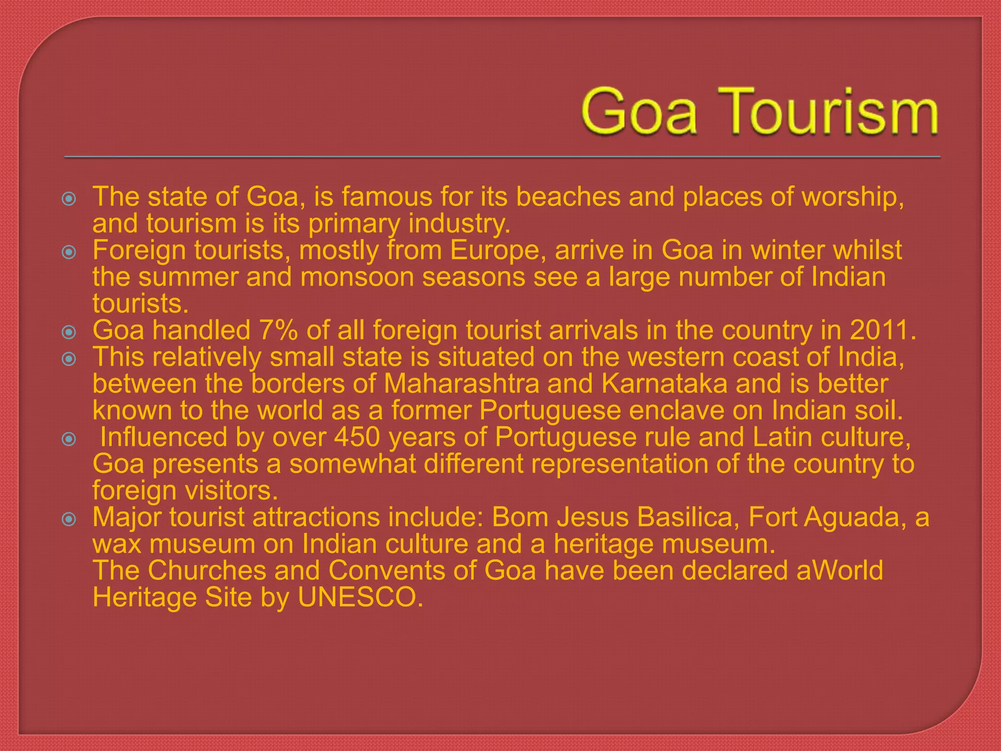 Goa tourism | PPTX