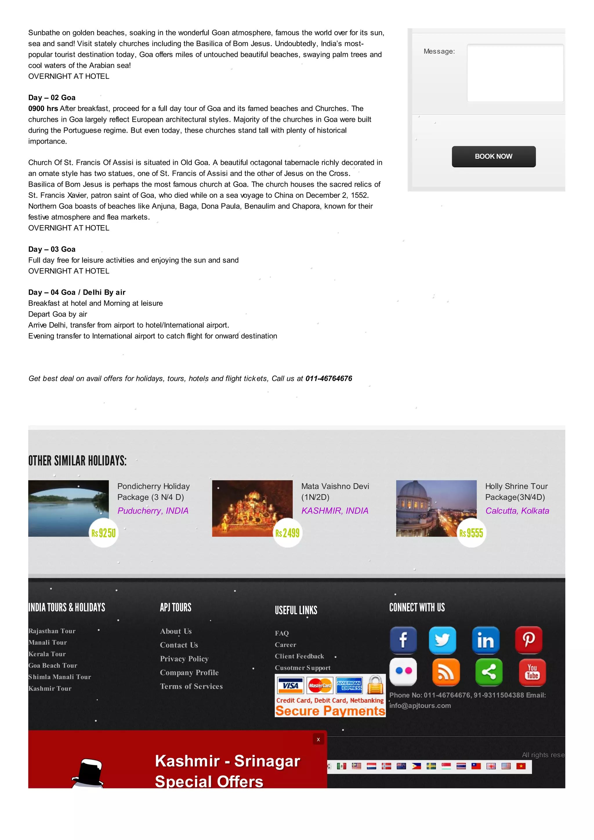 Goa tour packages | PDF