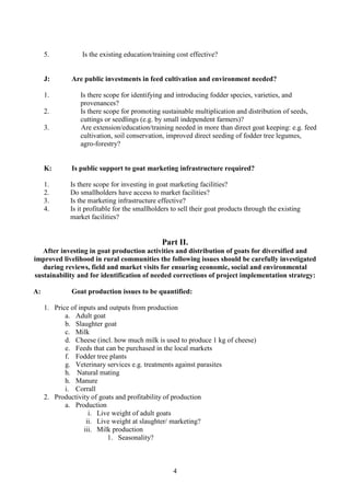 Goat production check list. Guidelines for preparation and ...