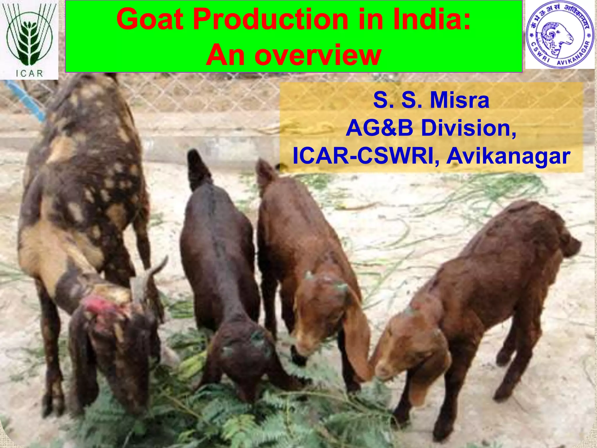 Goat production in India: an overview | PPTX