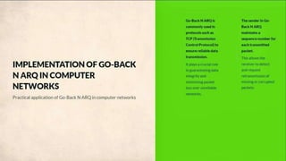 Go Back N ARQ_Ppt for data communications and networking | PPTX