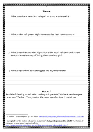 Go back to where you came from- Previewing activities | PDF