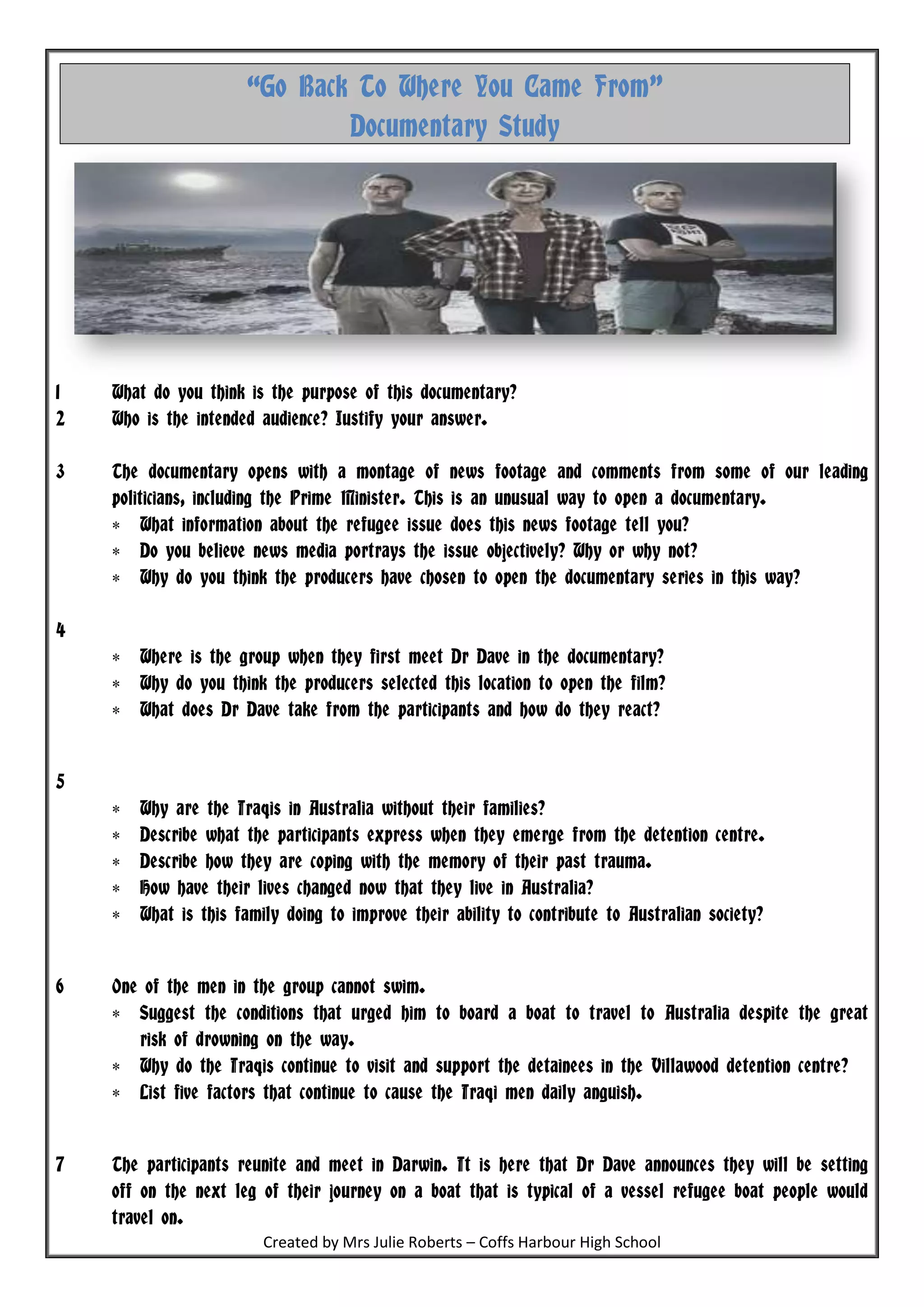 "Go back to where you came from" - Documentary questions | DOCX