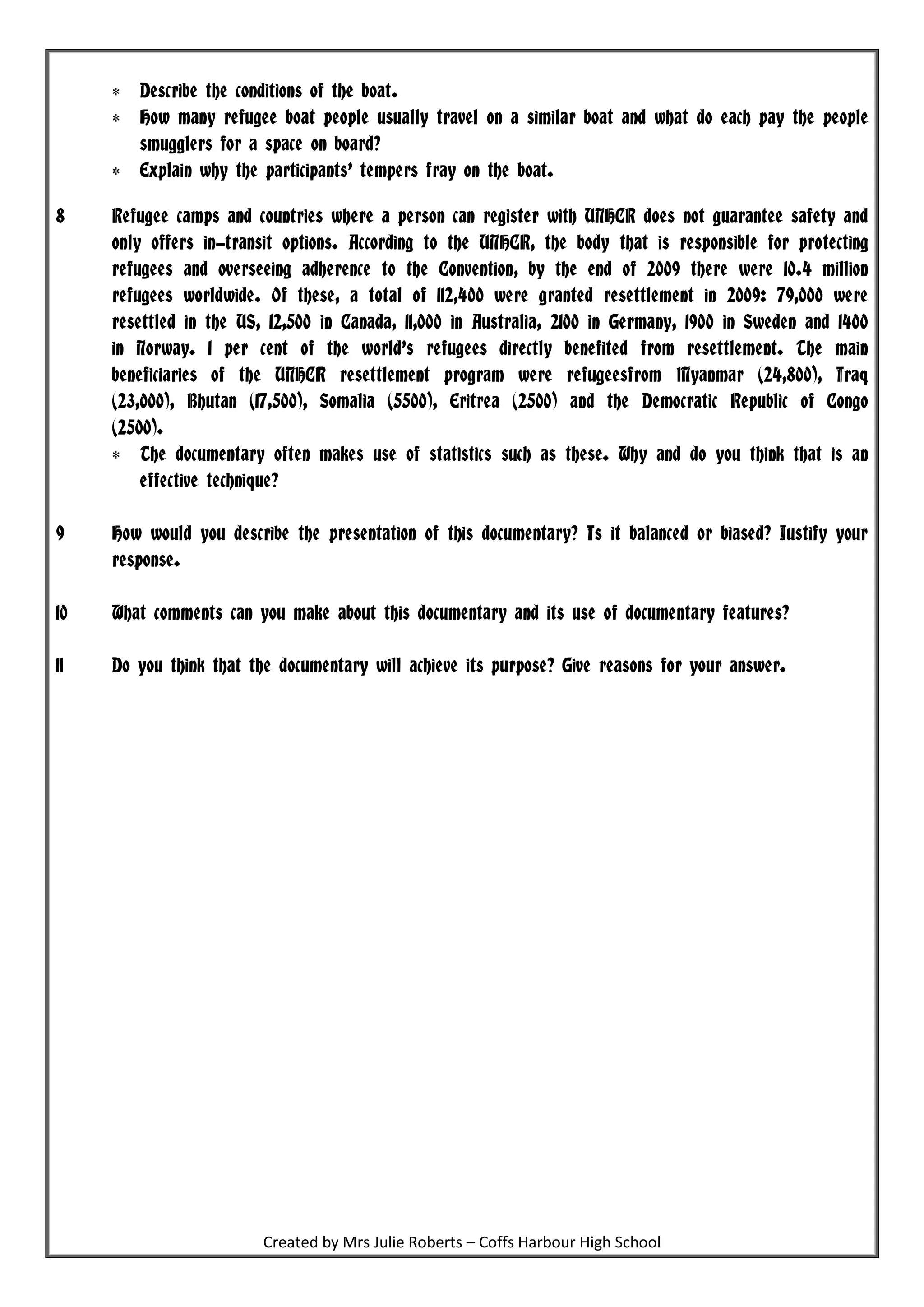 "Go back to where you came from" - Documentary questions | DOCX