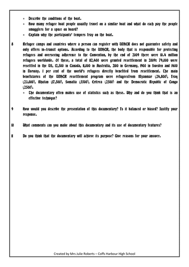 "Go back to where you came from" - Documentary questions | DOCX