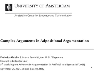 Complex Arguments in Adpositional Argumentation | PPT
