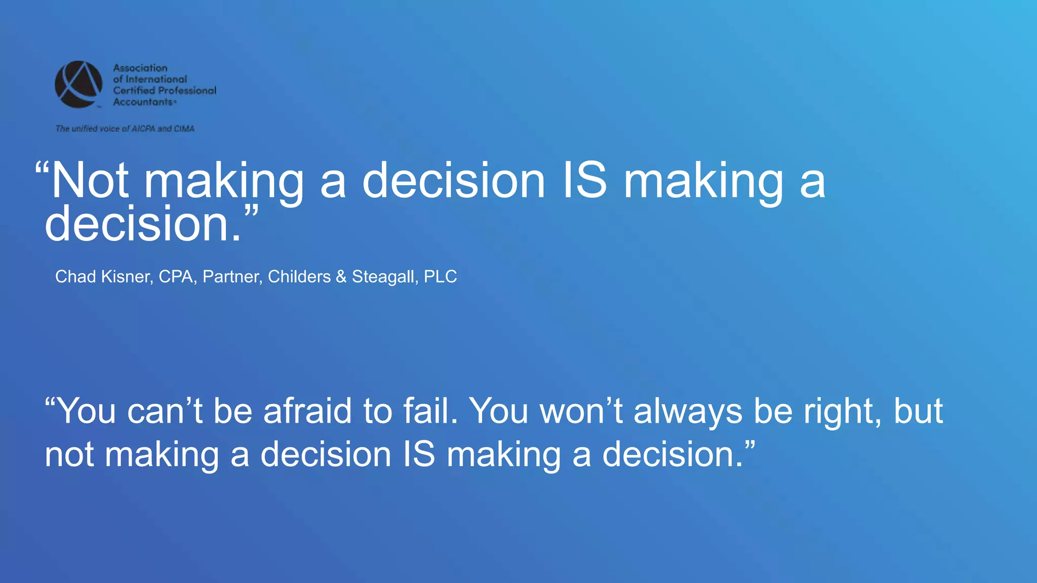 Go beyond making good decisions | PPT