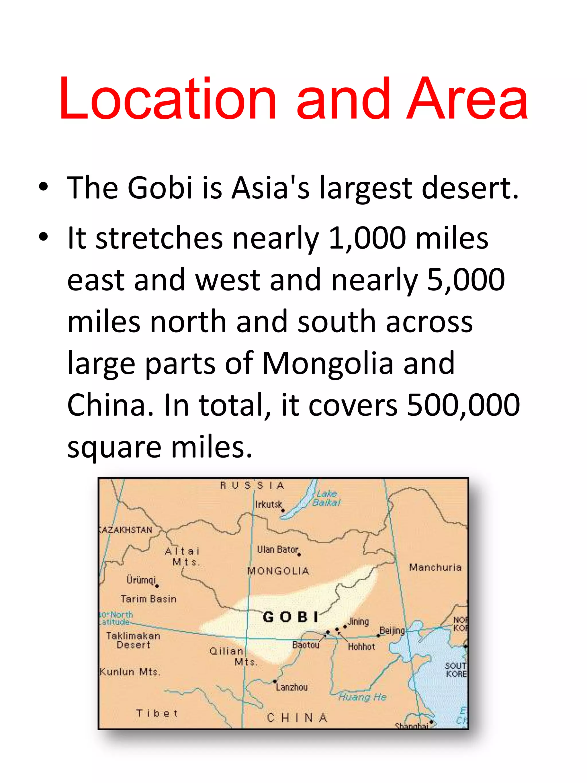 Gobi Desert Map Location