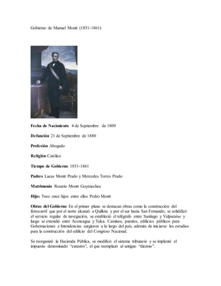Gobierno de manuel montt | DOCX