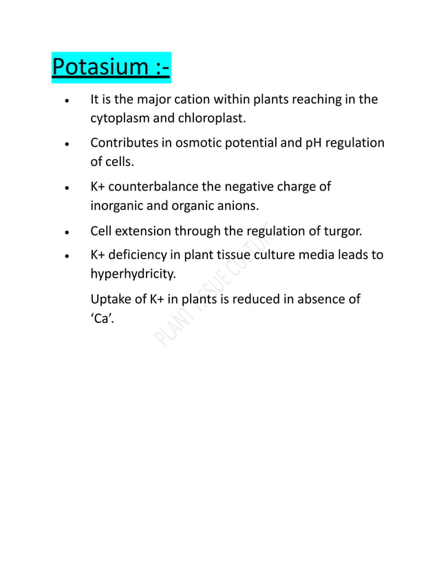 Macro & Macronutrient in plant tissue culture | PPTX