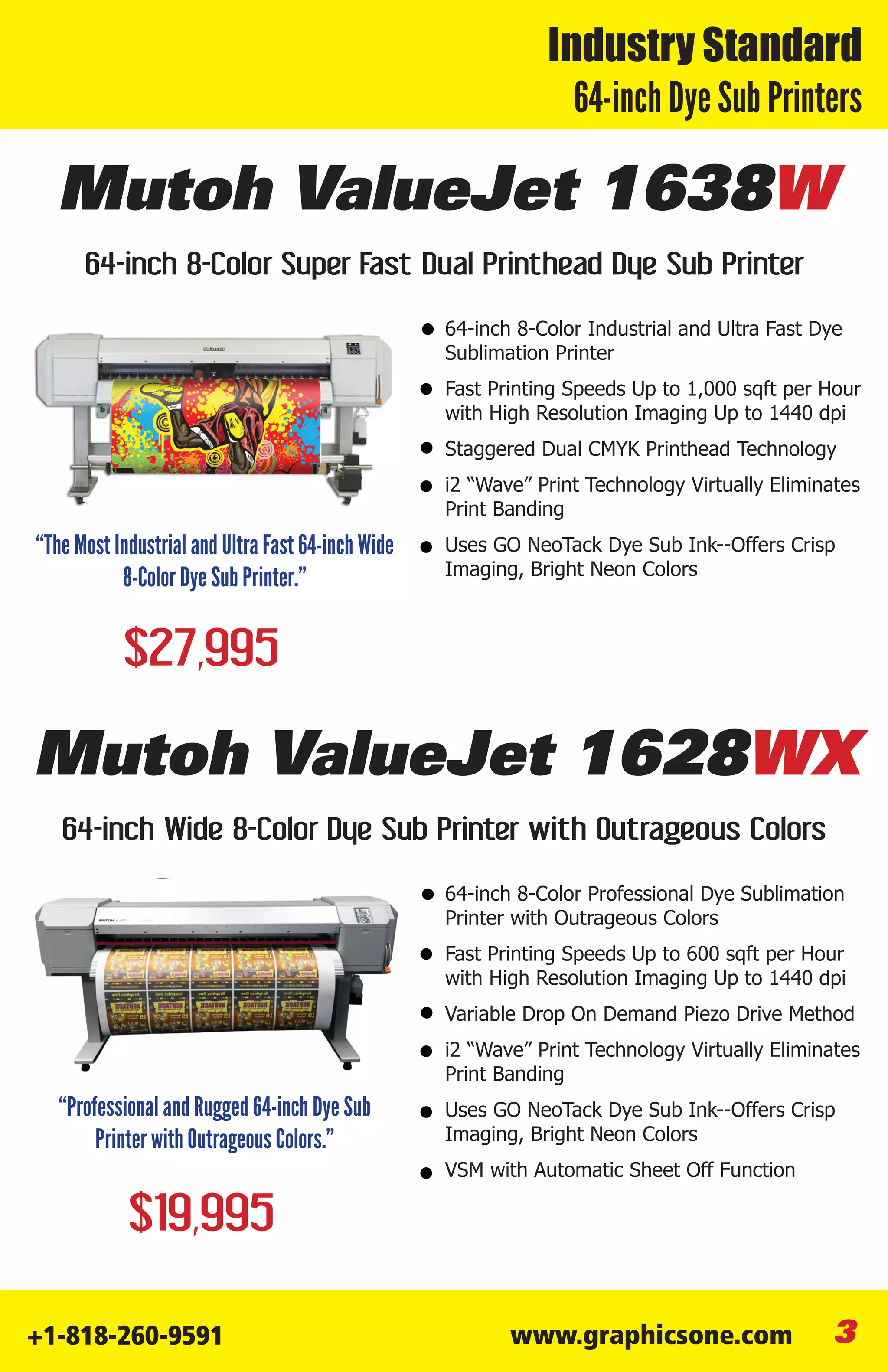 Overview of Large Format Dye Sublimation Systems from Graphics One | PDF