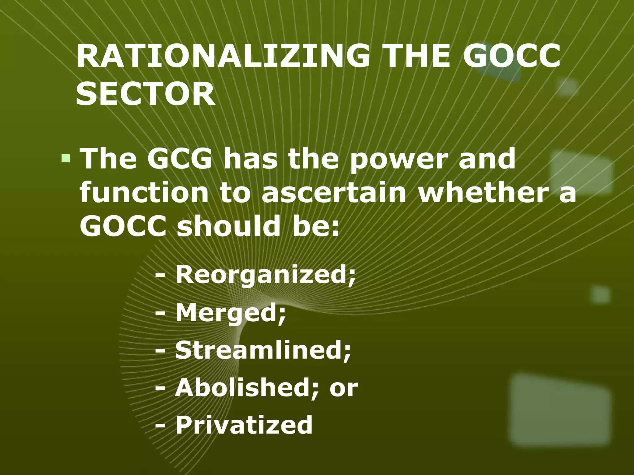 Goverment Owned and Contolled Corporation (GOCC) - Report | PPTX